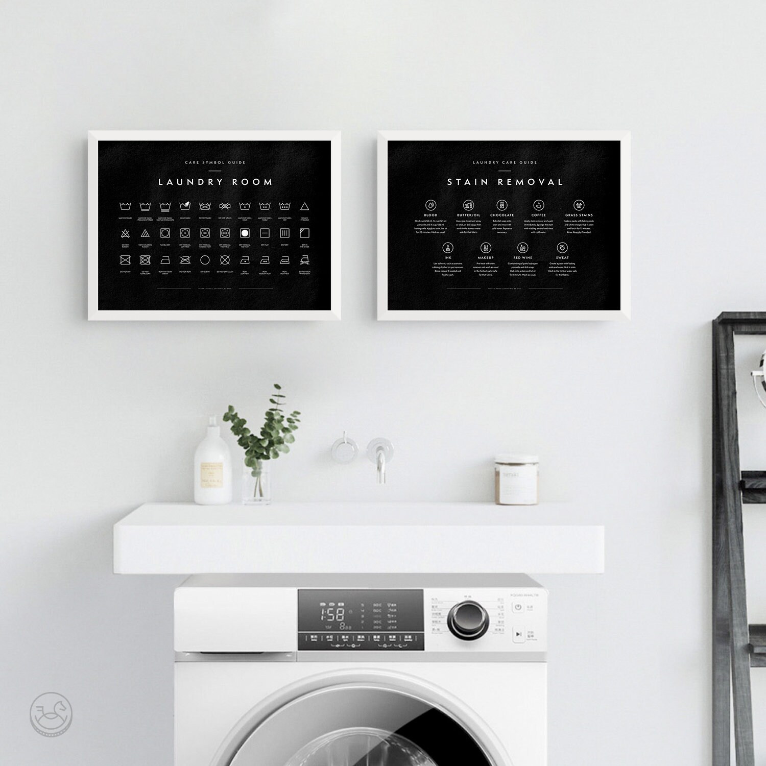Laundry Room 2 Print Set Printable Art Laundry Wall Decor | Etsy