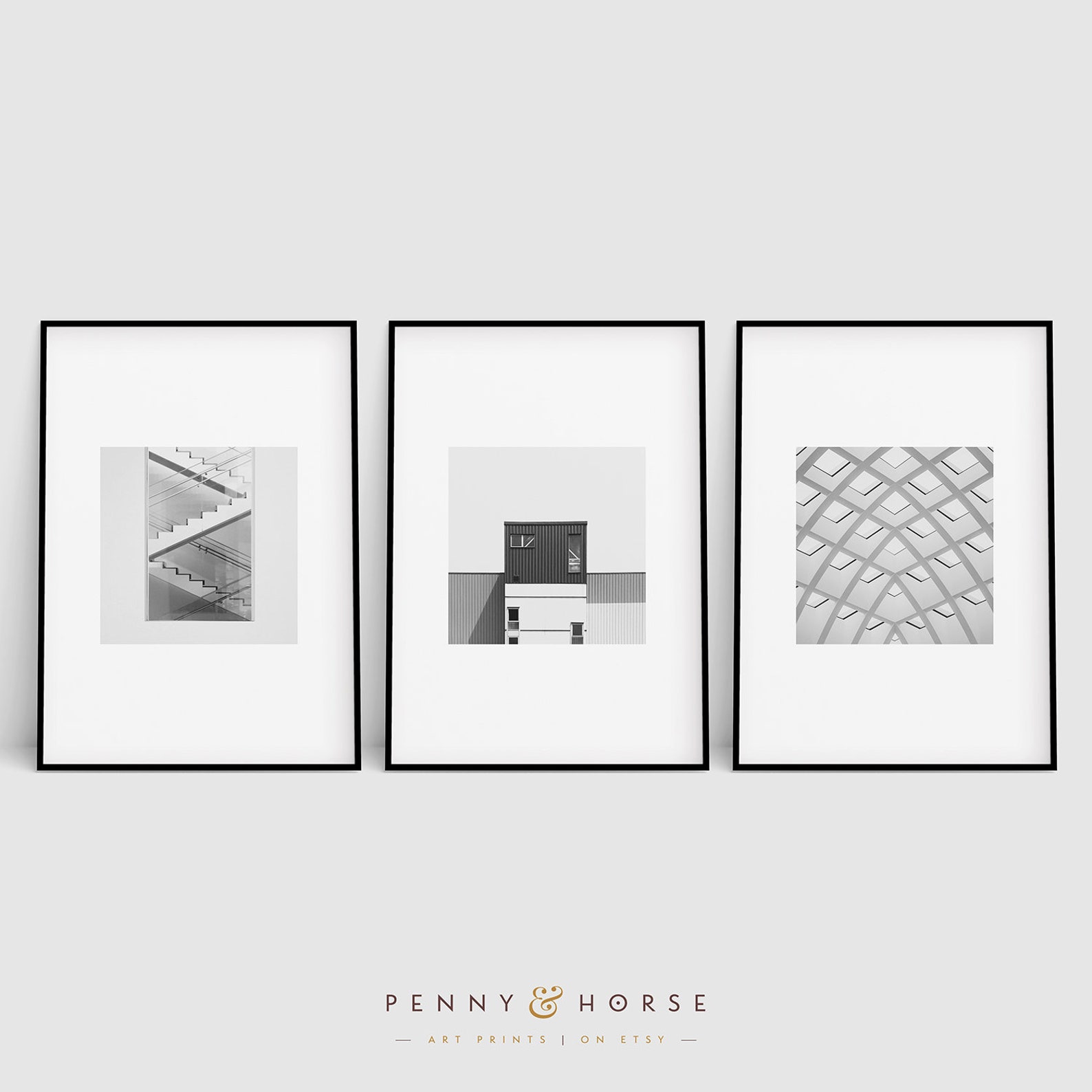 Modern Architecture Print Set Printable Wall Art | Etsy