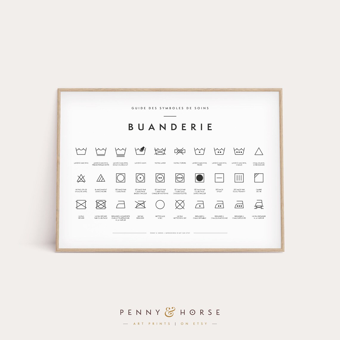 French Laundry Room Symbols Print Symboles Du Linge - Etsy UK