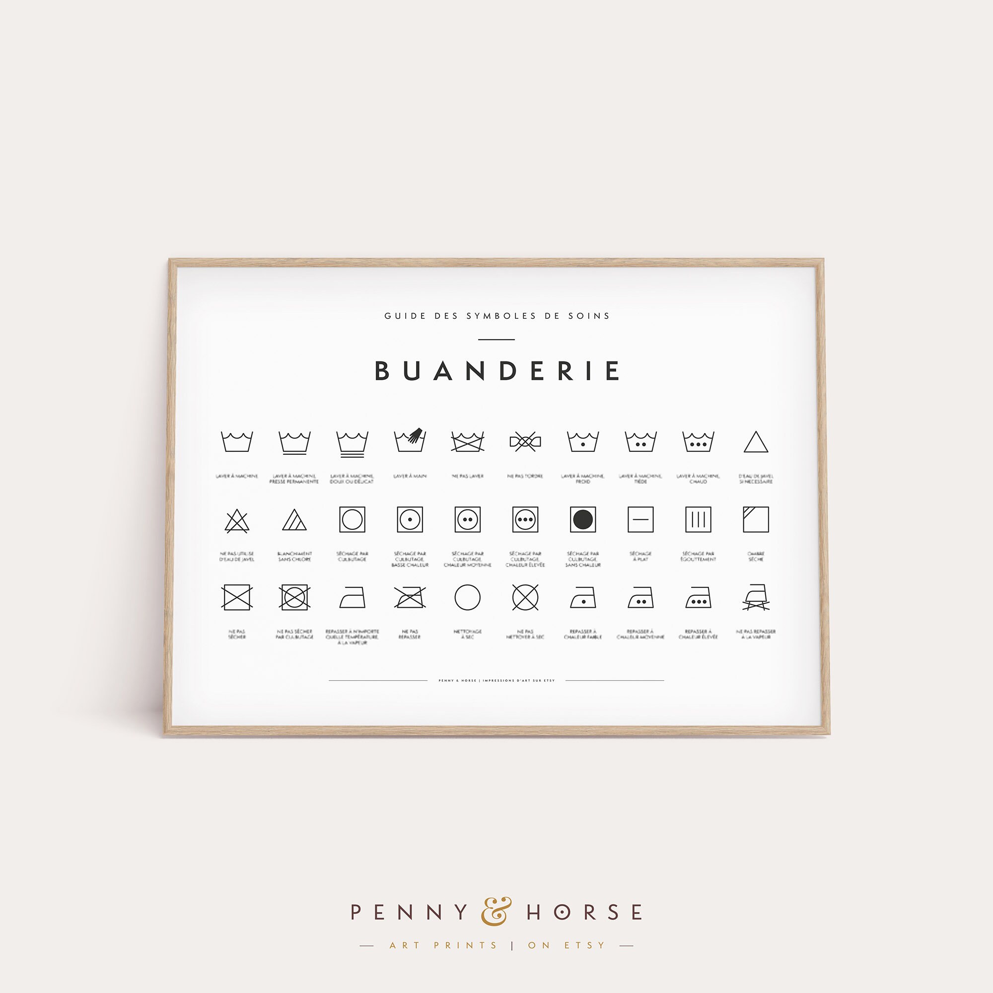French Laundry Room Symbols Print Symboles Du Linge - Etsy UK