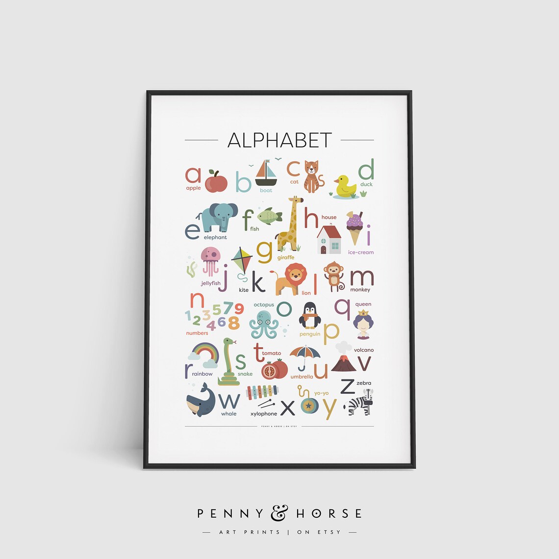 Alphabet Print Kids Educational Print Alphabet Wall Art | Etsy