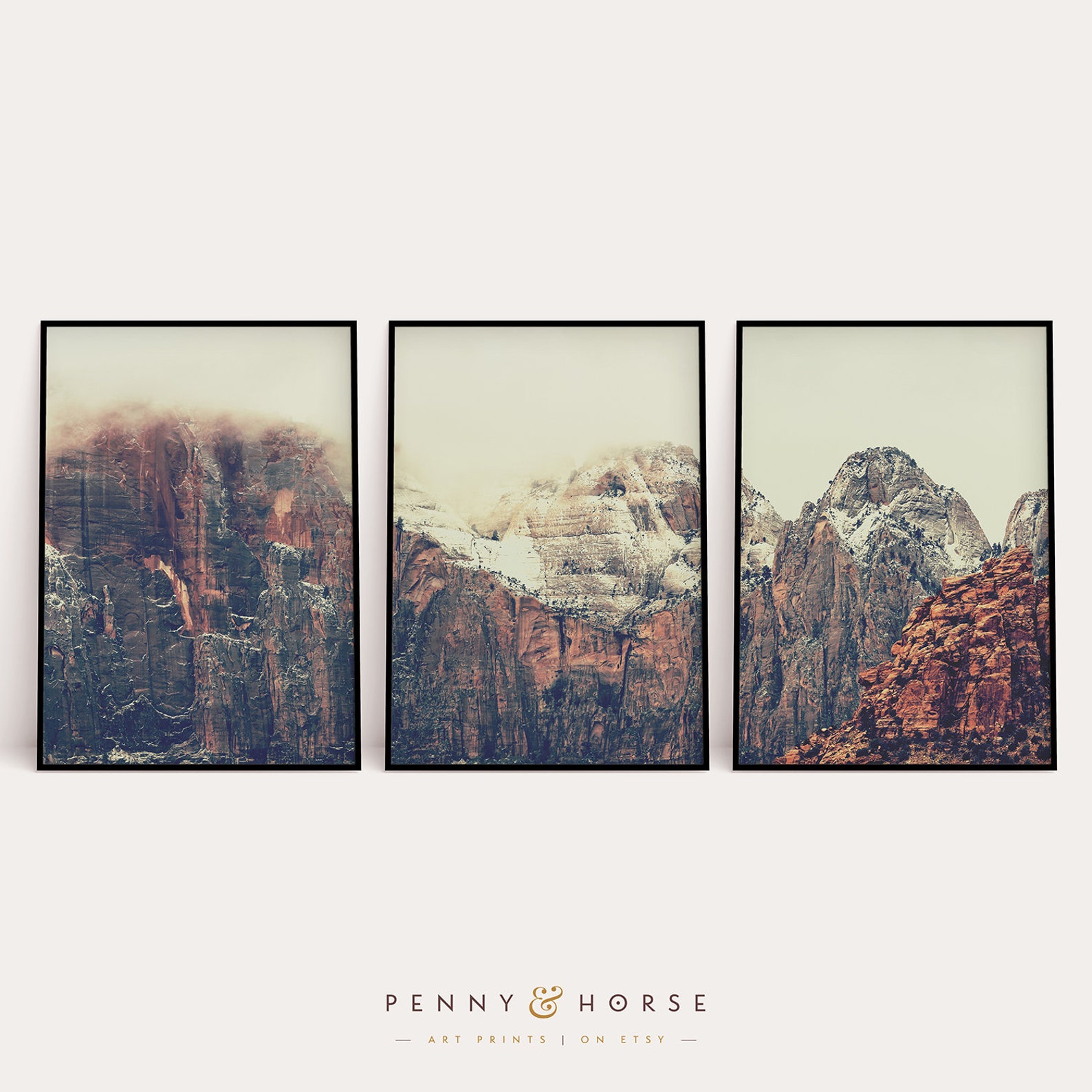 Snow Capped Mountain Print Set of 3 Mountain Printable Wall - Etsy