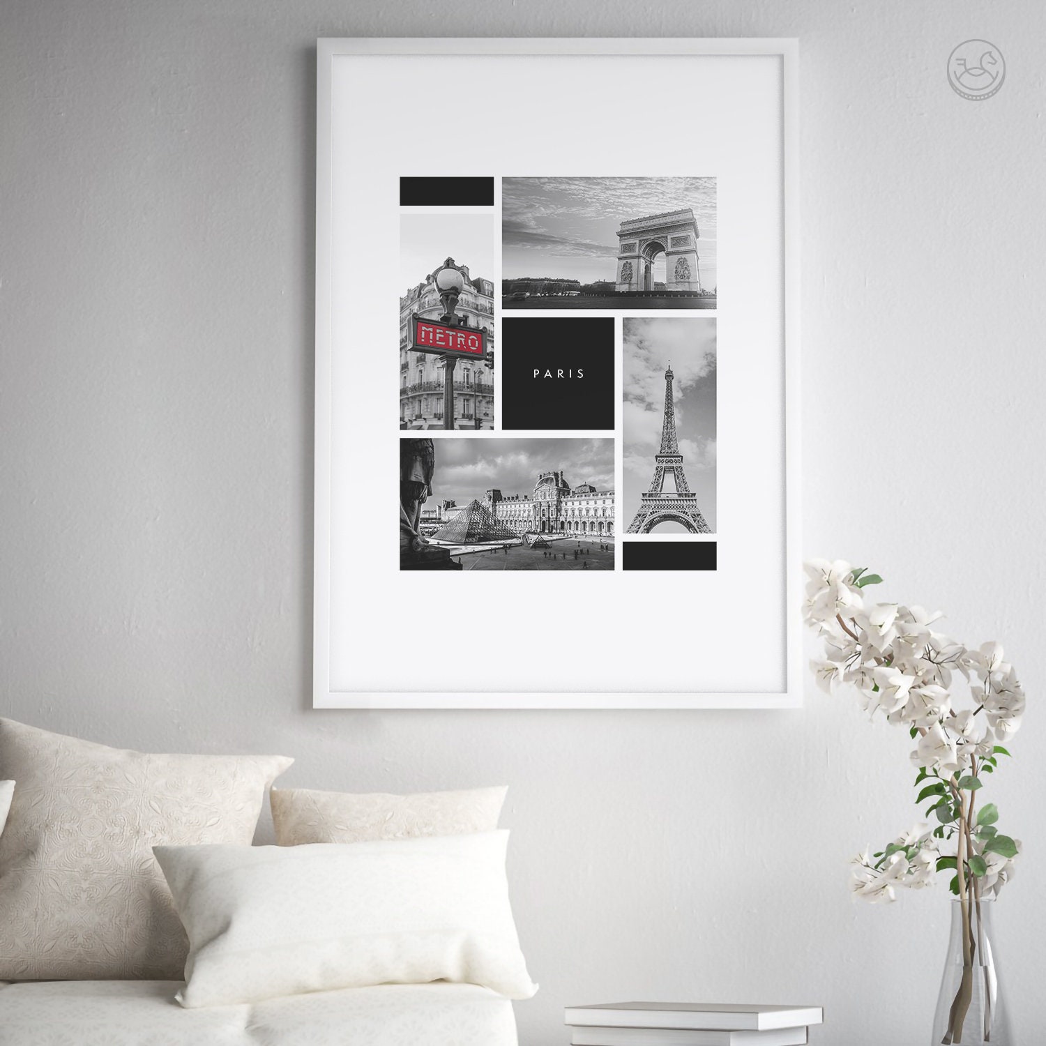 Paris Montage Print, Landmarks Printable Wall Art, Photography, City ...
