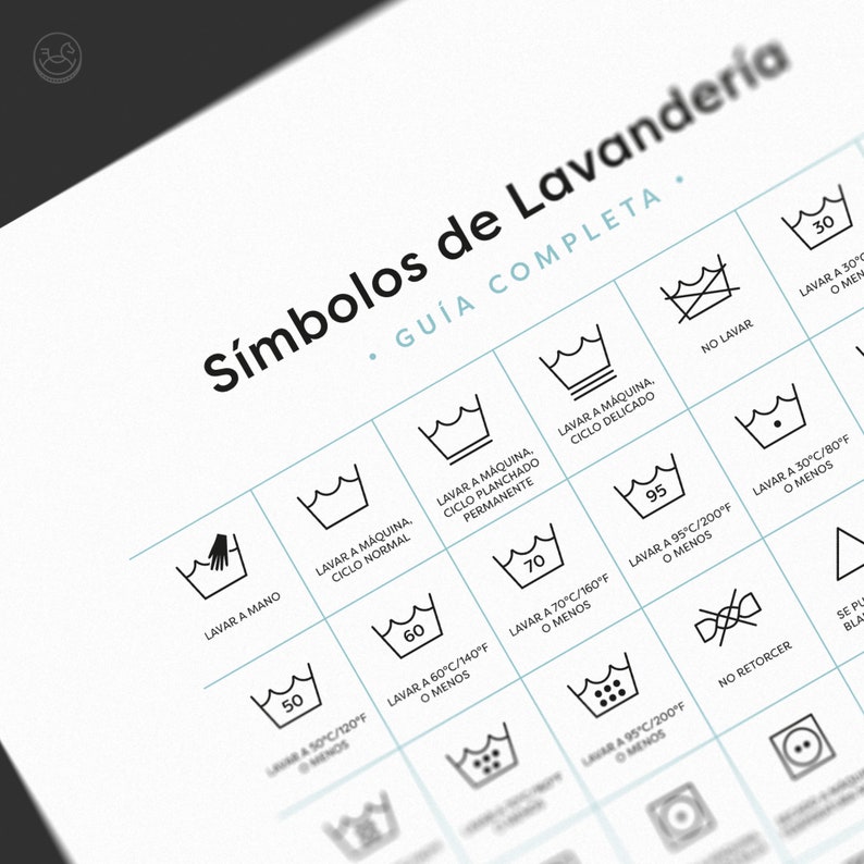 Spanish Complete Laundry Room Guide 2 Print Set, Símbolos De Lavandería ...
