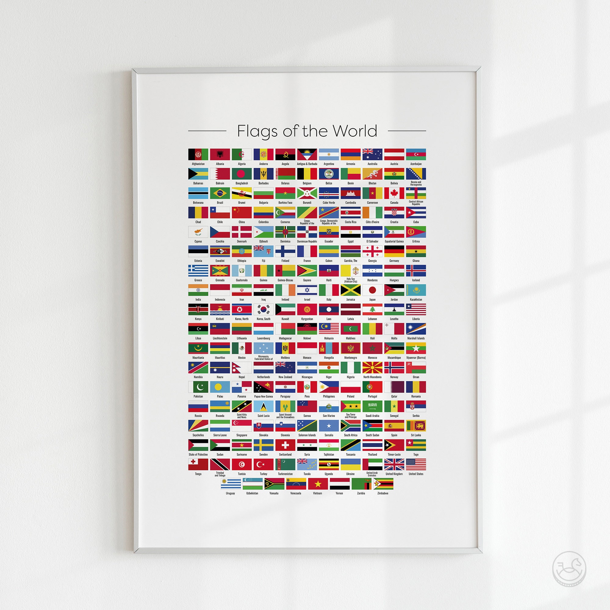 Flags of the World Art Print Educational Wall Art Classroom | Etsy