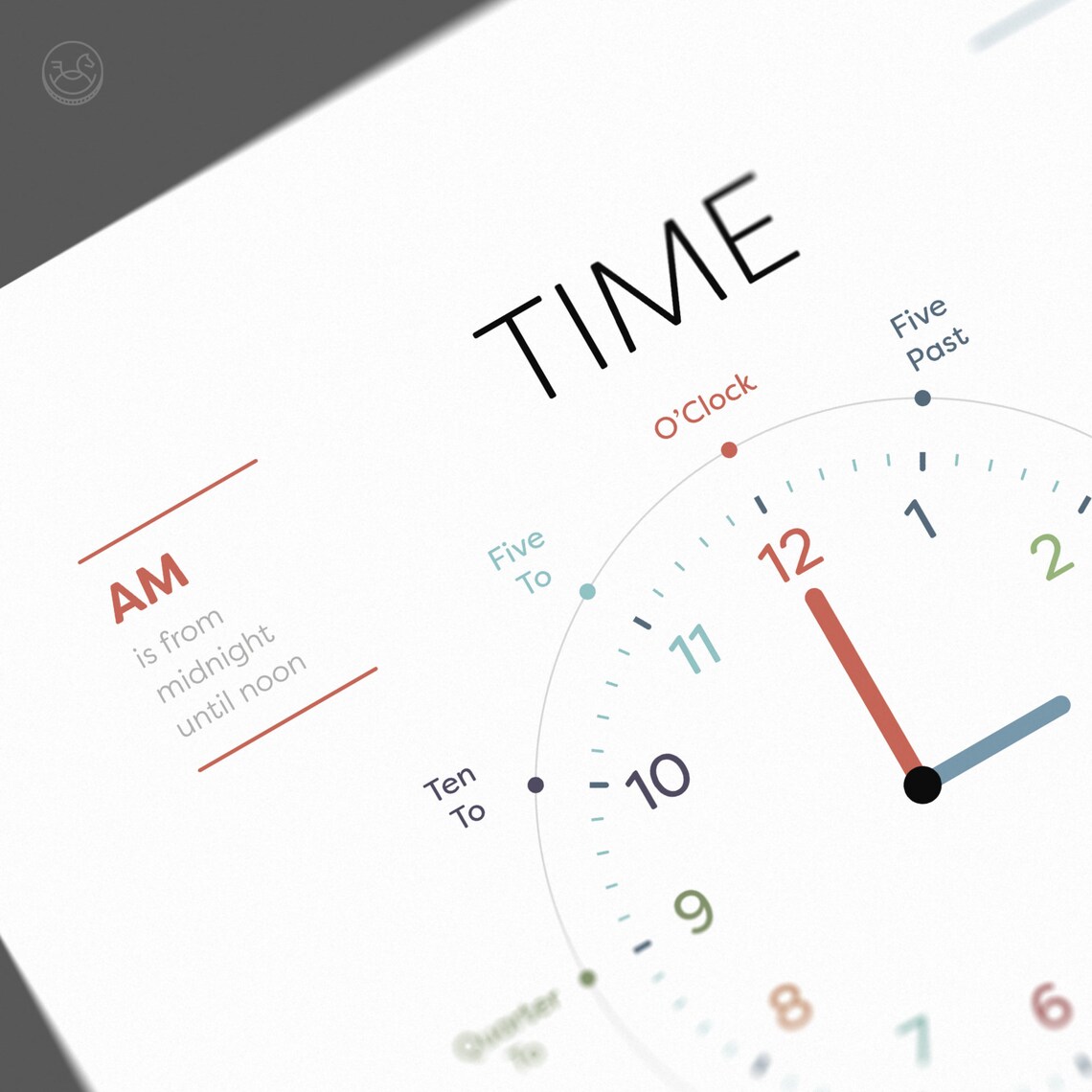 Time Clock Educational Poster Time Teaching Aid Nursery - Etsy