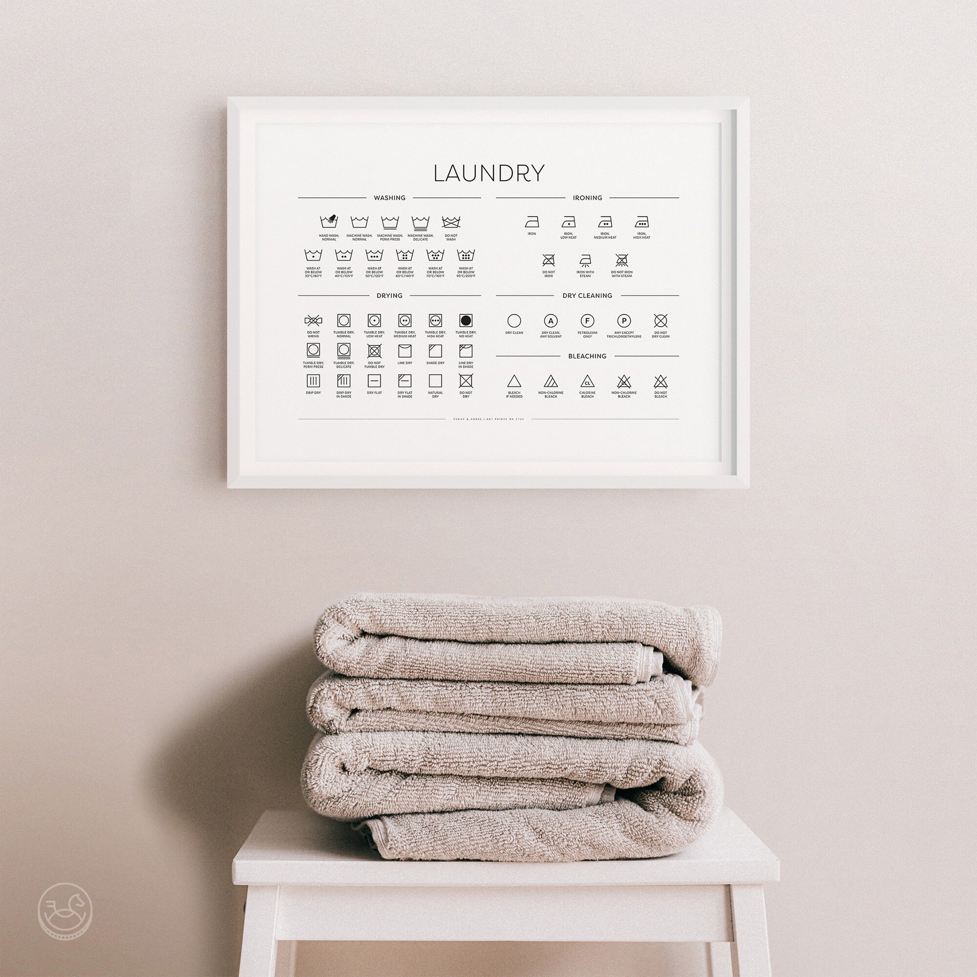 Laundry Room Symbols Guide Printable Minimal Wall Art - Etsy UK