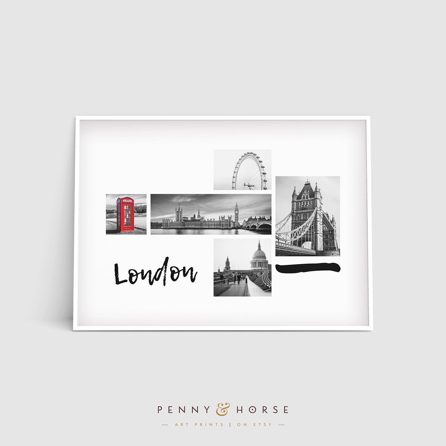 London Montage City Print Landscape Printable Wall Art | Etsy