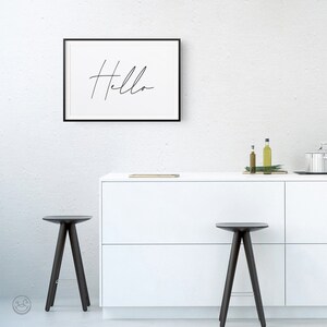 Hello Modern Art Print, Printable Art, Minimalist Typography Print ...