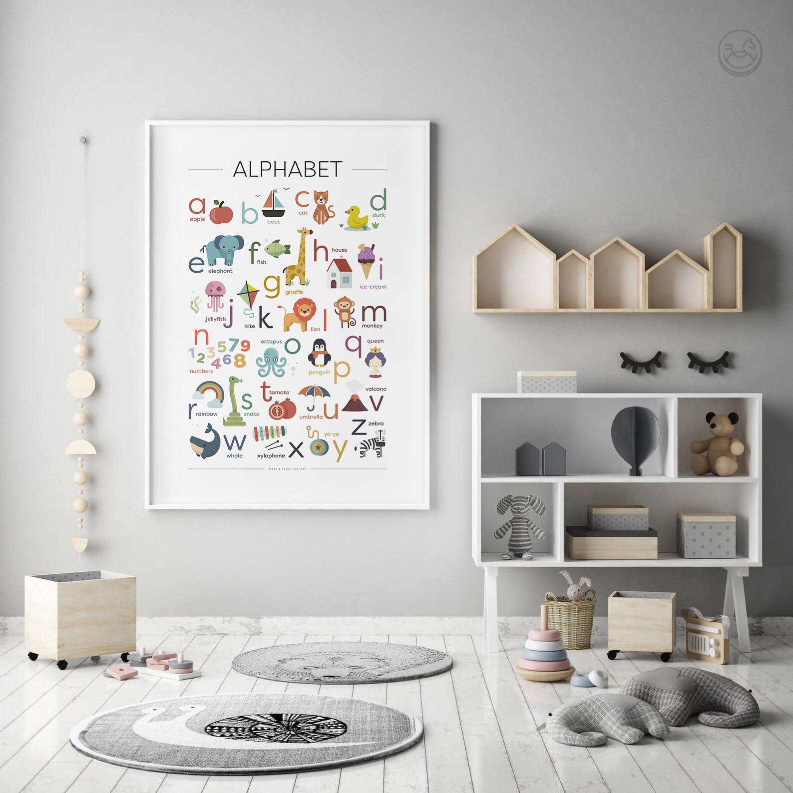 Alphabet Print Kids Educational Print Alphabet Wall Art | Etsy