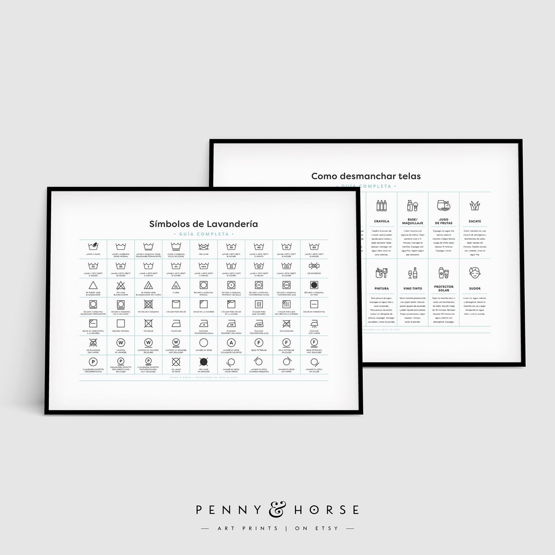 Spanish Complete Laundry Room Guide 2 Print Set Símbolos De - Etsy UK
