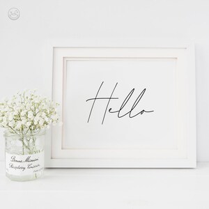 Hello Modern Art Print, Printable Art, Minimalist Typography Print ...