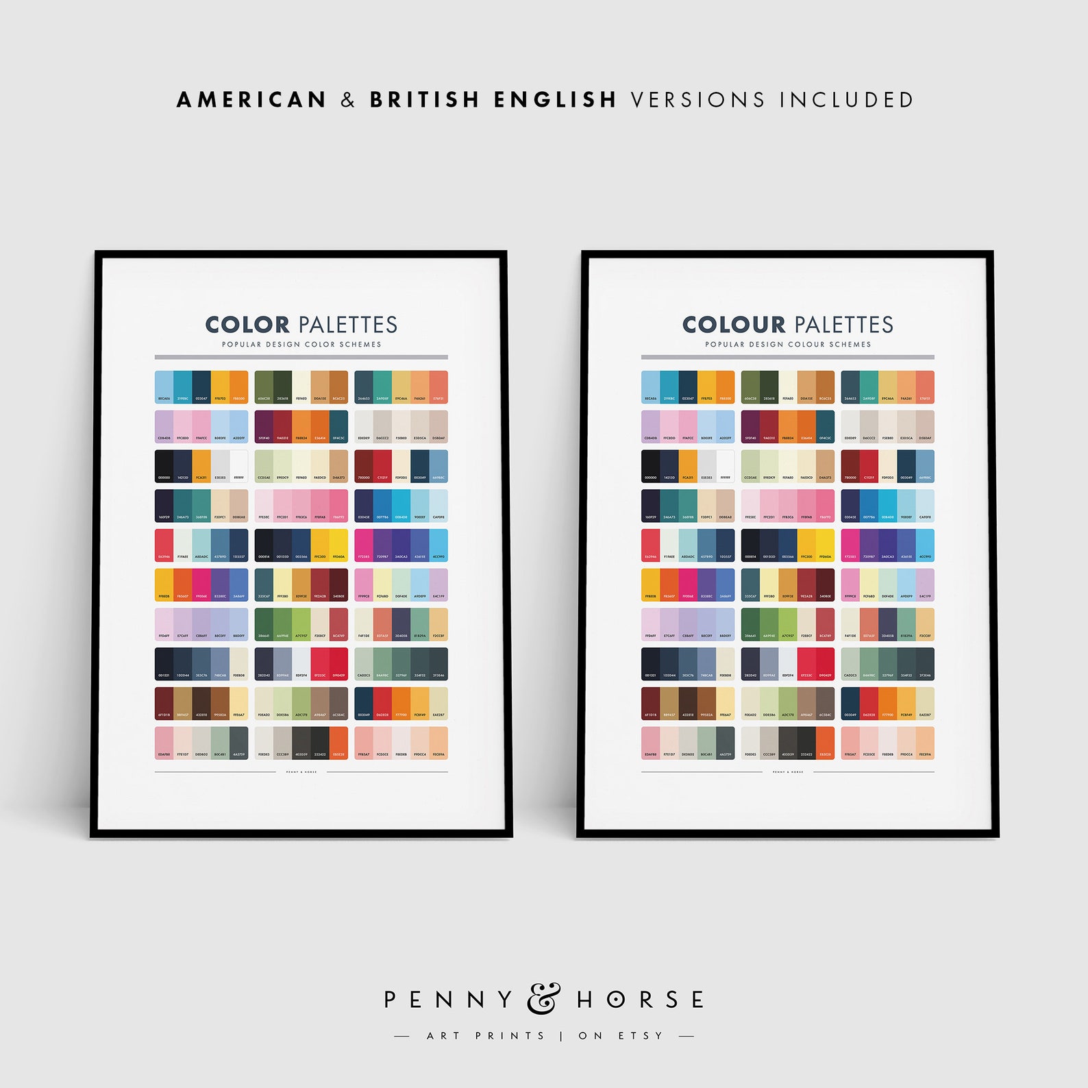 Color Theory Poster Bundle for Designers, Colour Wheel, Color Schemes ...