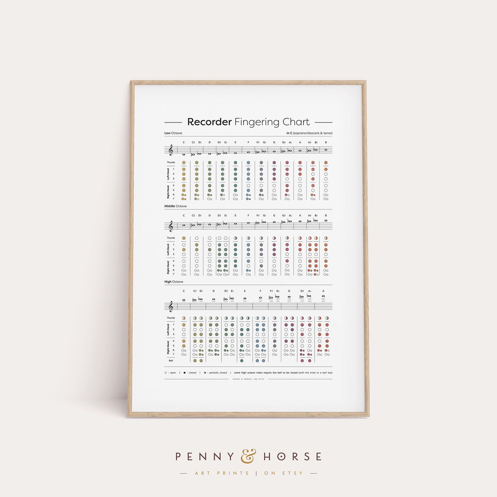 Recorder Fingering Chart Soprano Notes Diagram Fingering - Etsy UK