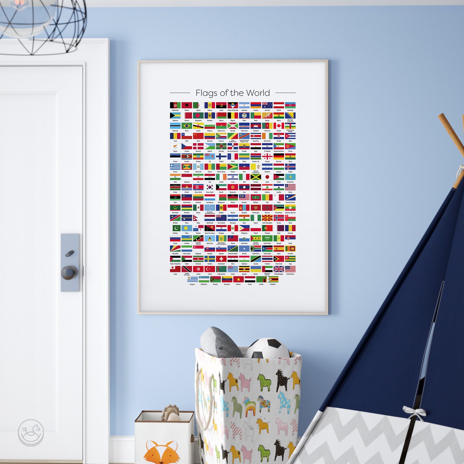 Flags of the World Art Print Educational Wall Art Classroom | Etsy