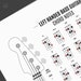 Left Handed Bass Guitar Chord Notes & Fretboard Poster, Bass Chords ...