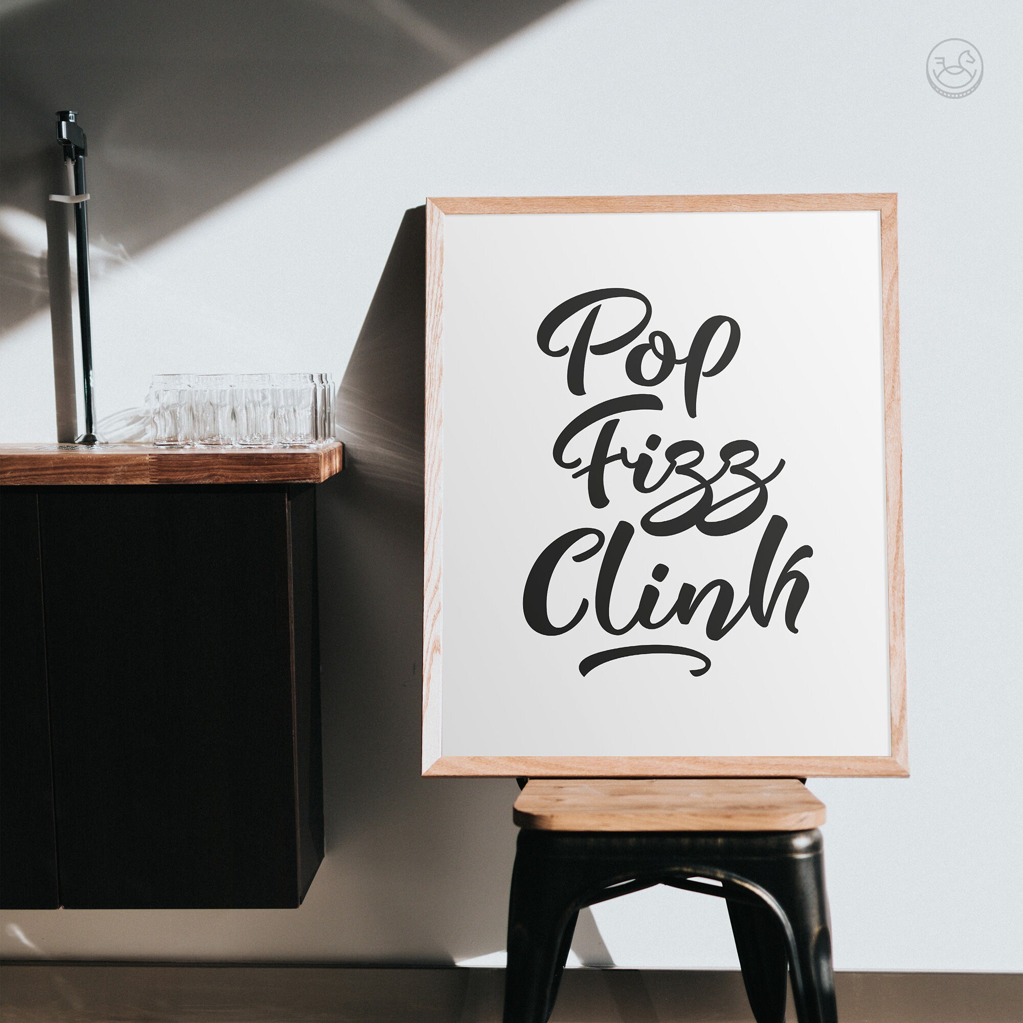 Pop Fizz Clink Wall Art Printable Wall Decor Kitchen Decor | Etsy