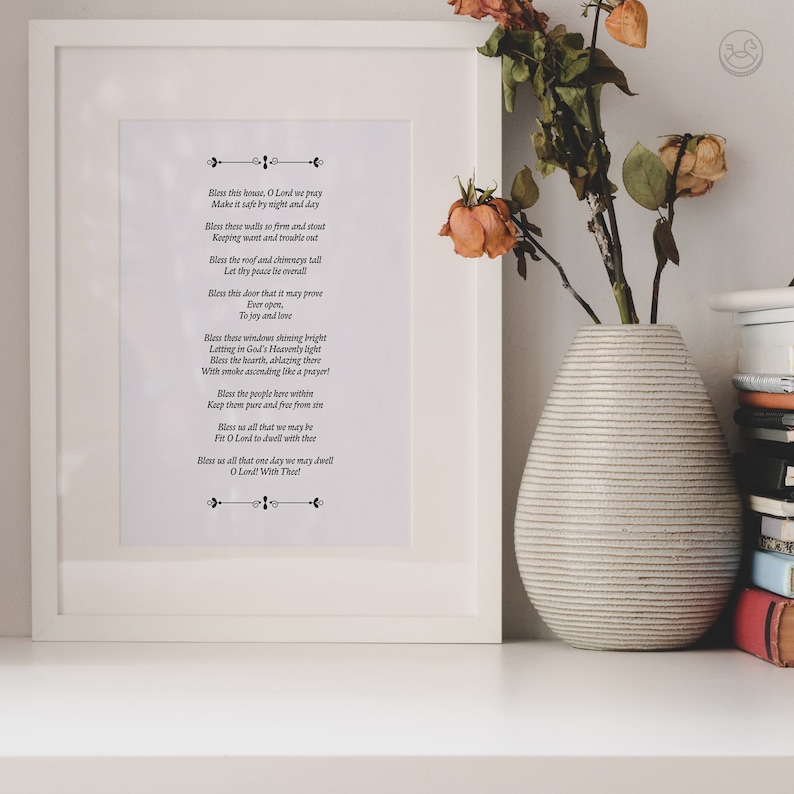 House Blessing Print, Bless This House Sign, Poem Wall Art, Quote Wall ...