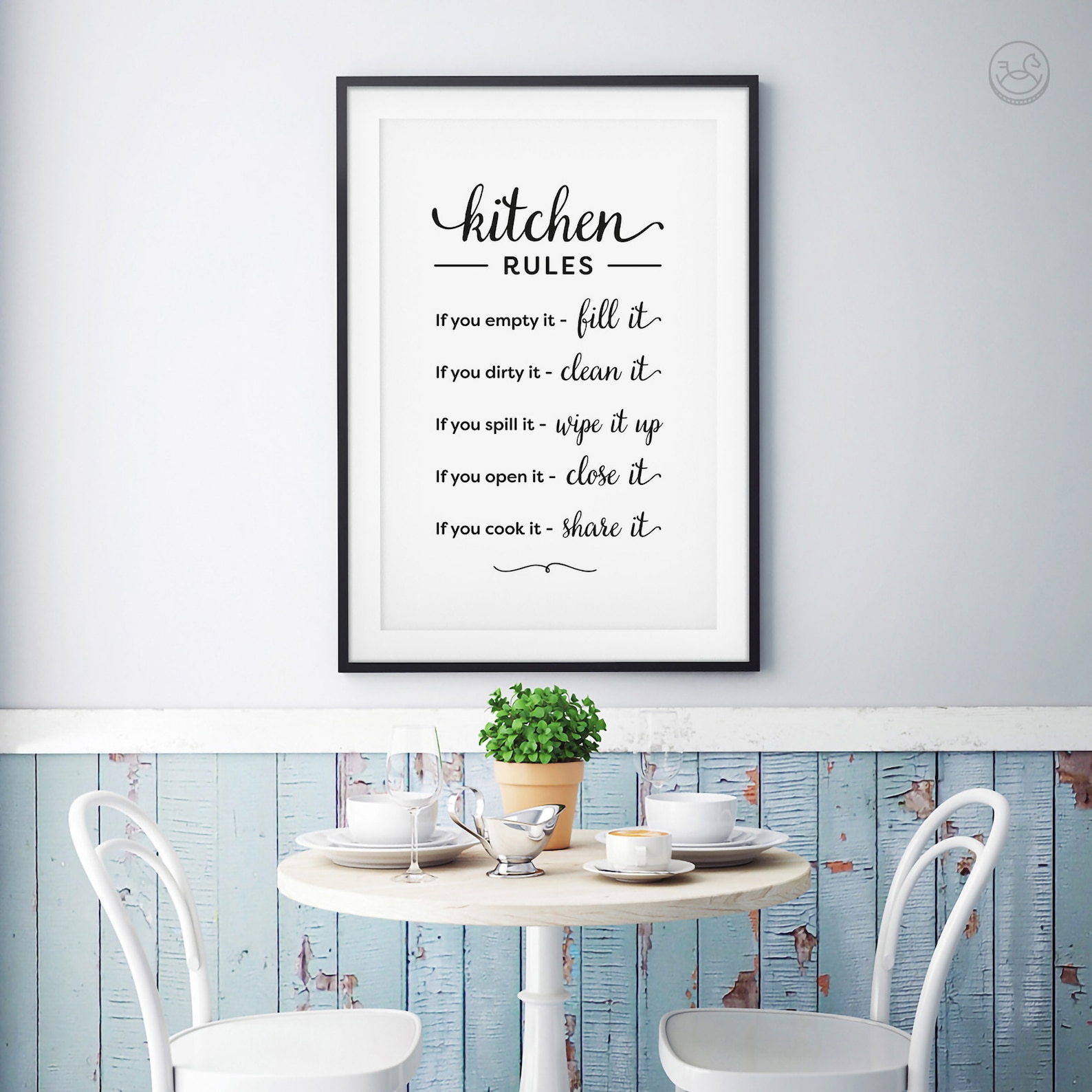 Kitchen Rules Sign, Kitchen Wall Decor, Printable Art, Kitchen Rules ...