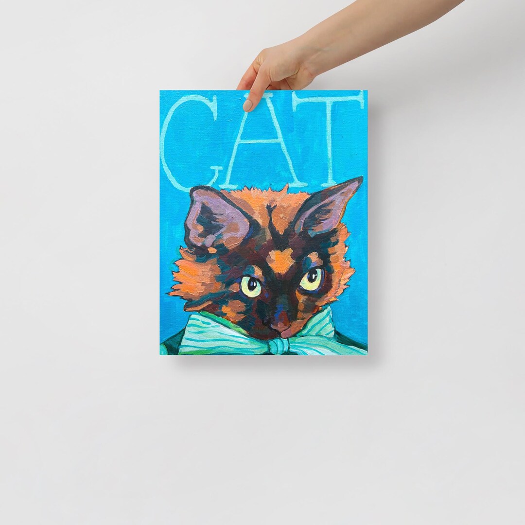 Illustrated Cat Poster Bold & Playful Cat Art Print Whimsical Animal ...
