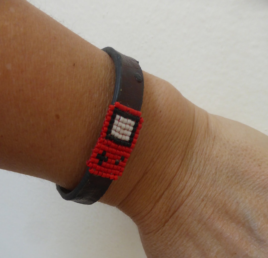 Vintage Leather and Miyuki Gameboy Strap - Etsy