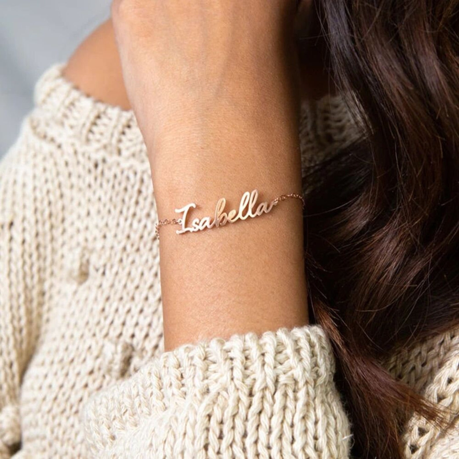 Custom Name Bracelets in Script Fonts, Christmas Gift, Personalized ...