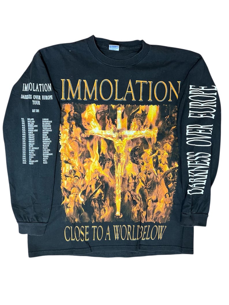 Immolation Tour Shirt Longsleeves Vintage Darkness Closed to a World ...