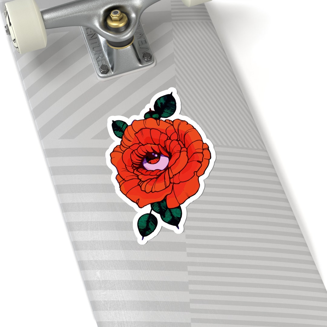 Red Rose With Eye Sticker Rose With Eyeball Decor Floral - Etsy