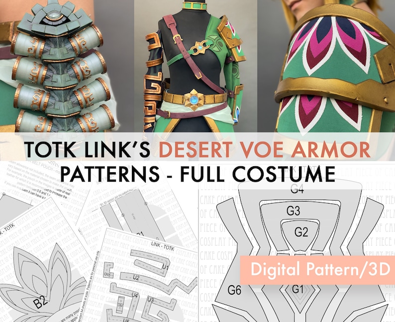 Desert Voe Armor Set - Tears of the Kingdom, Full Cosplay (PATTERN & 3D ...