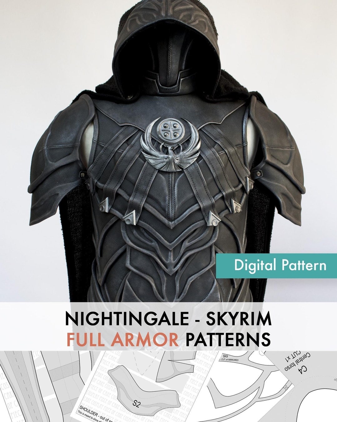 Nightingale ARMOR and Cape From Skyrim - PATTERN Cosplay Foam Armor ...