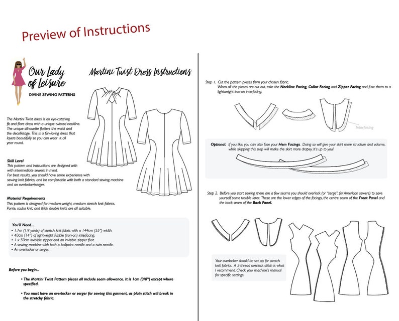 Skater Dress Pattern for Scuba Fabric. Ponte Fabric and Knit - Etsy