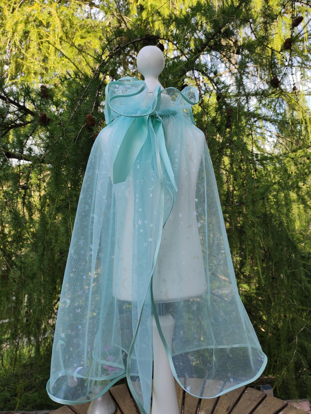 Children's Cape in Soft Blue Tulle With Stars, Christmas or Birthday ...