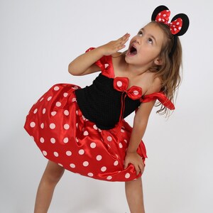 Little Mouse Costume, Minnie Dress, Red and Black Dress, Child Costume ...