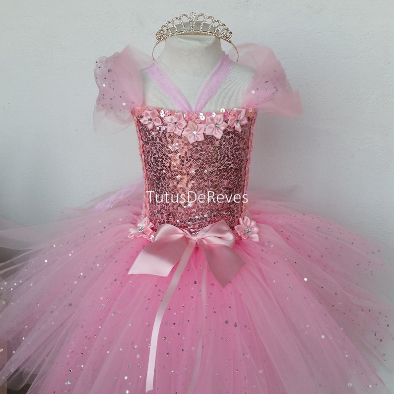 Children's Princess Dress, Pink Tulle Tutu Dress, Children's Sizes 1-8 ...