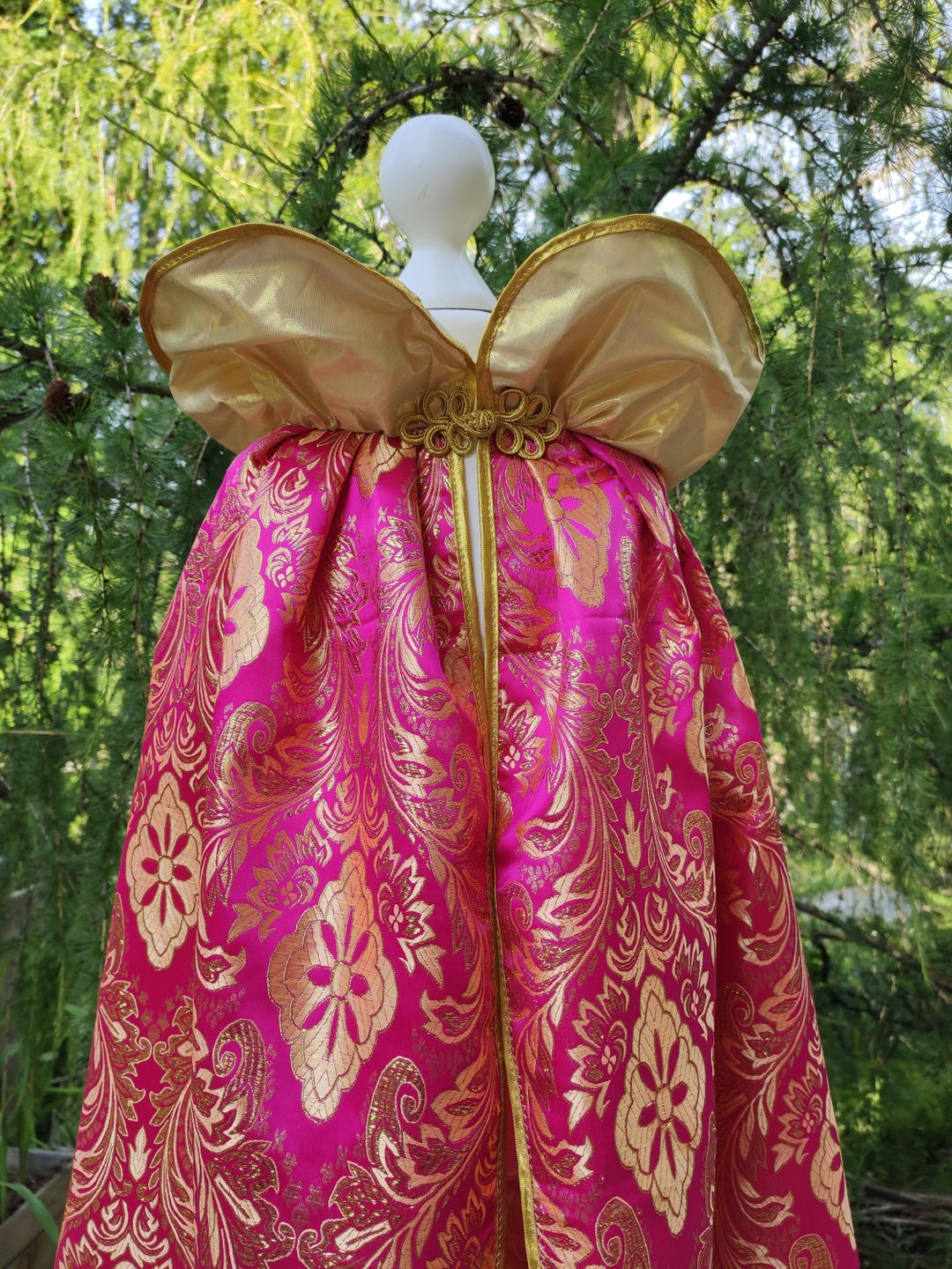 Children's Princess Cape, Pink and Gold Taffeta, Queen's Cape ...