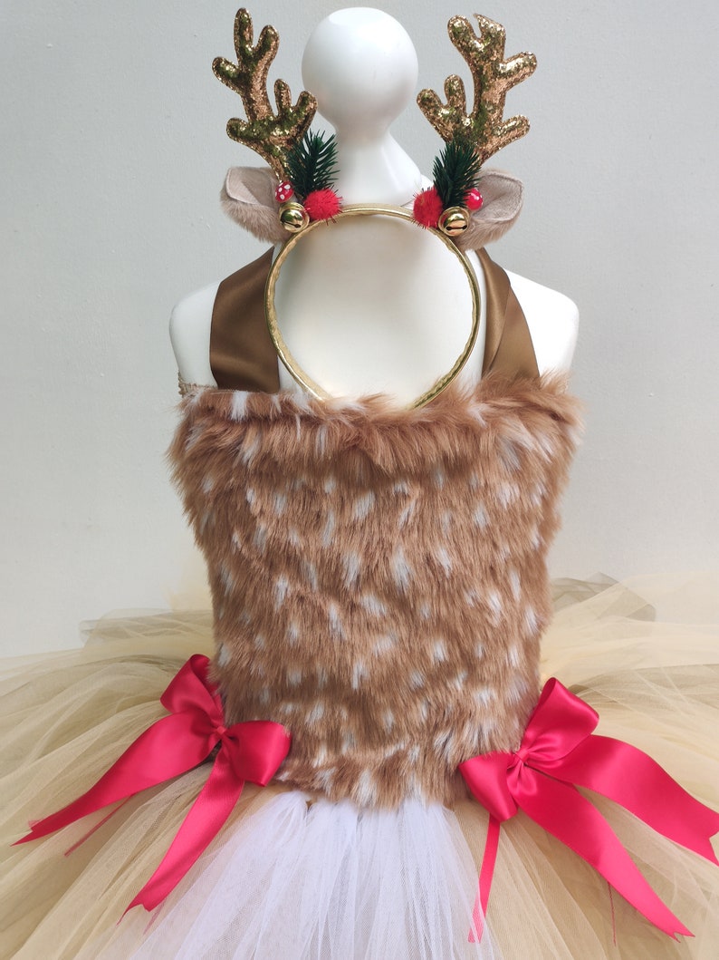 Children's Deer Costume, Reindeer Costume With Fur and Headband ...