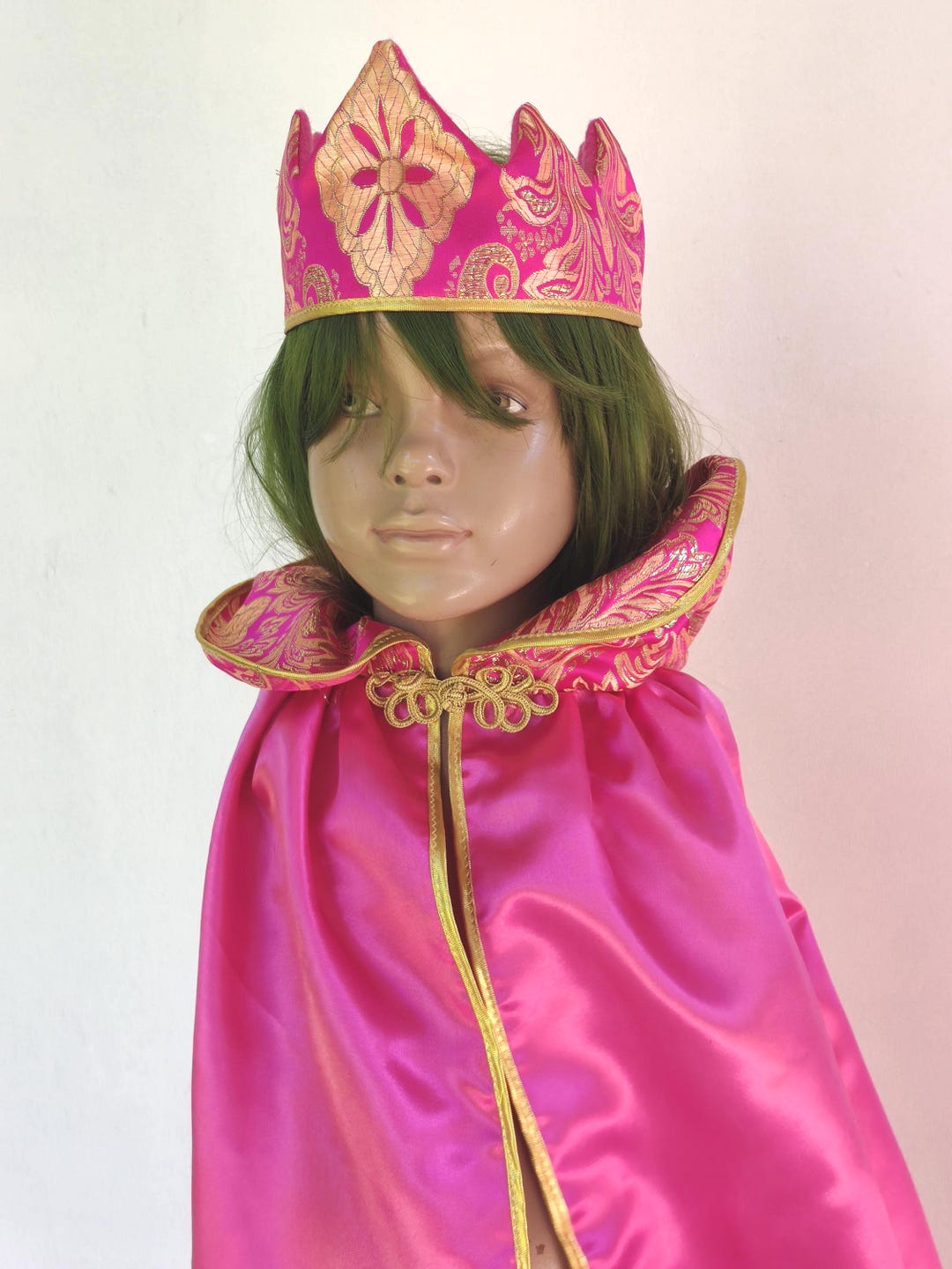 Pink Satin Cape, Children's Cape, Matching Crown, Costume Accessory ...