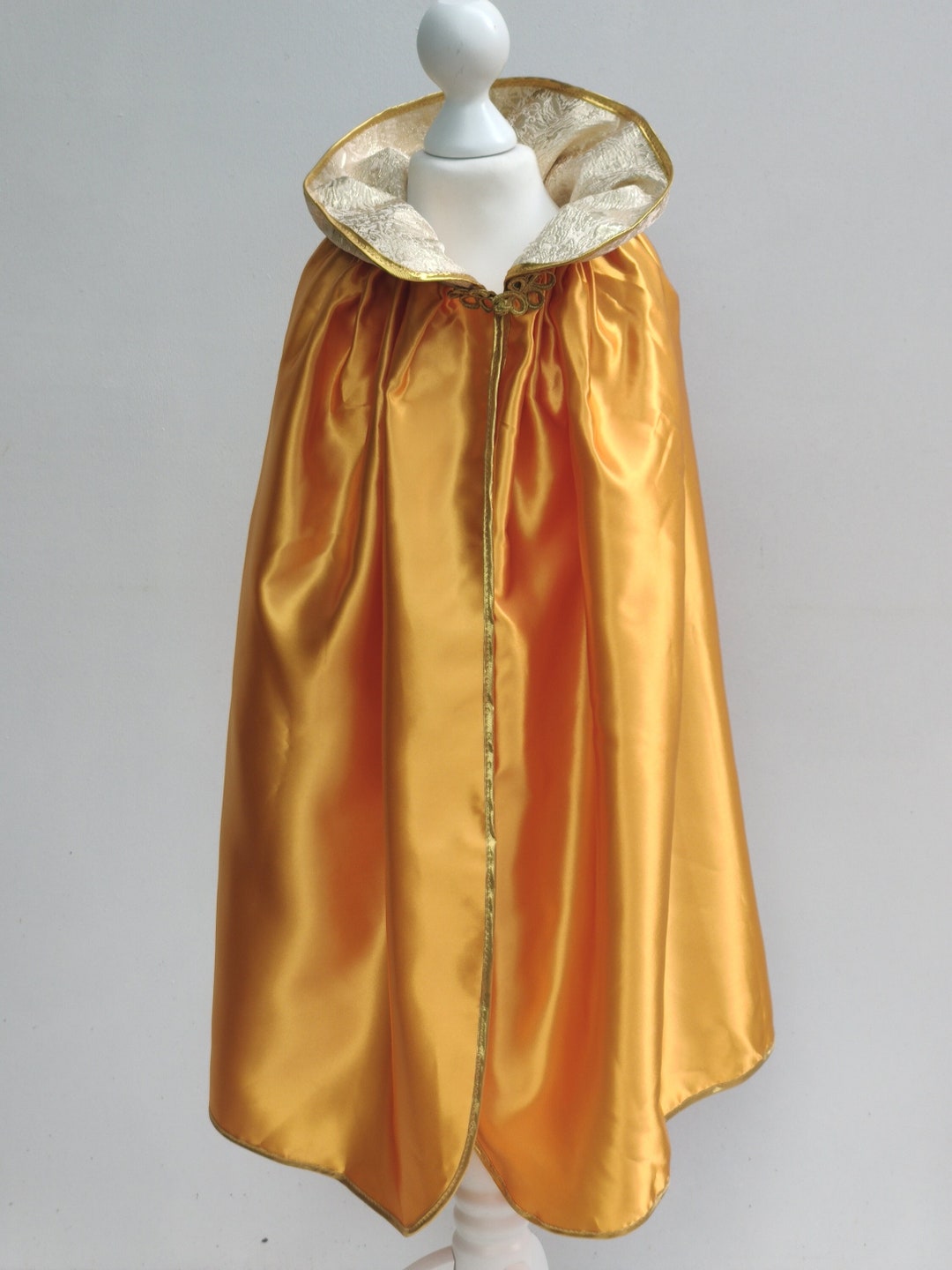 Golden Yellow Satin Cape, Child Cape, Costume Accessory, Princess Cape ...