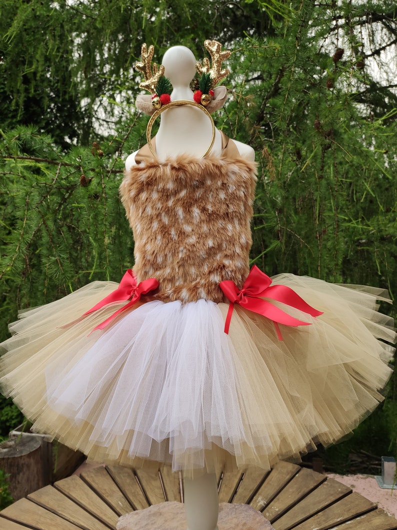 Children's Deer Costume, Reindeer Costume With Fur and Headband ...
