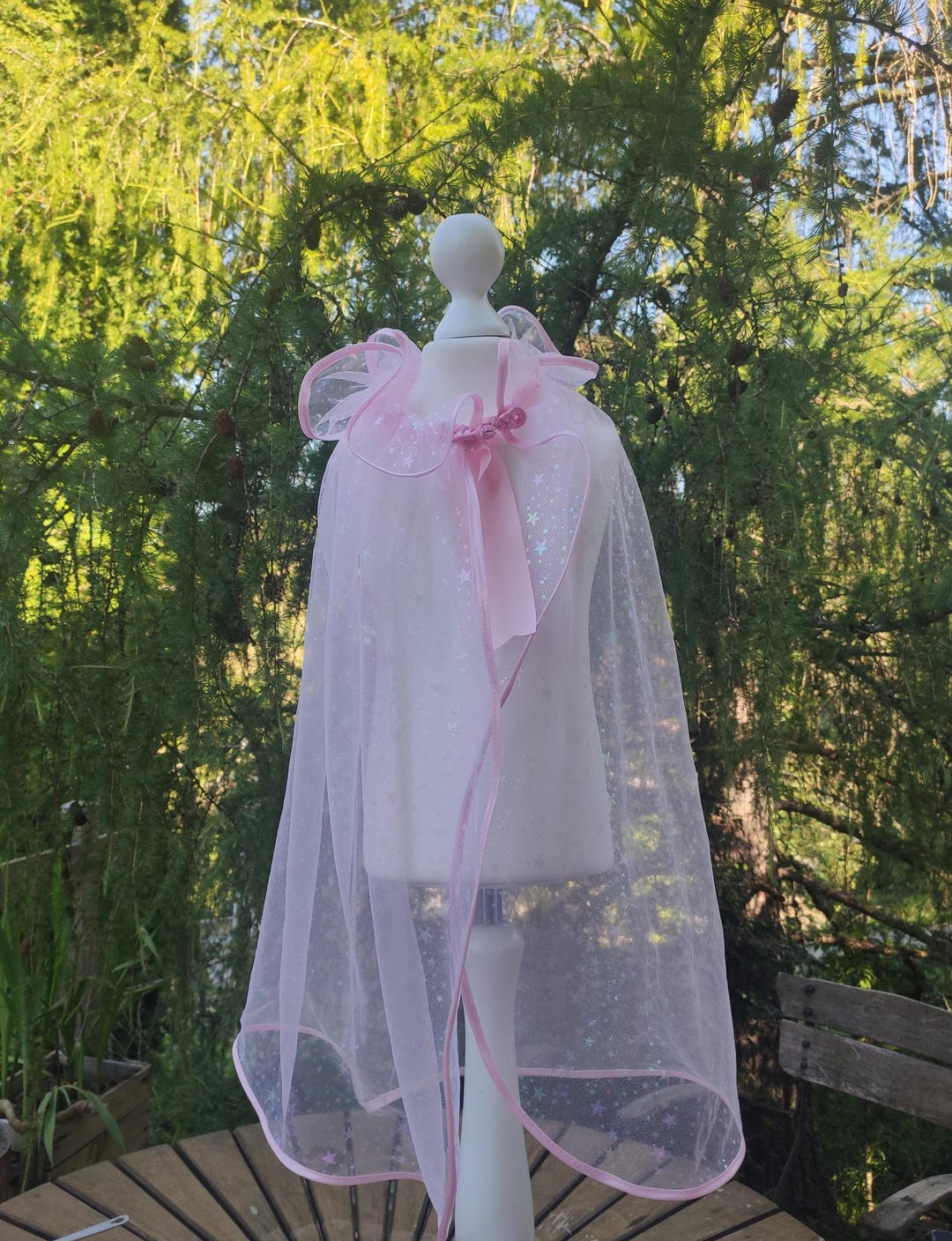 Children's Halloween Cape in Pink Tulle With Stars, Christmas or ...