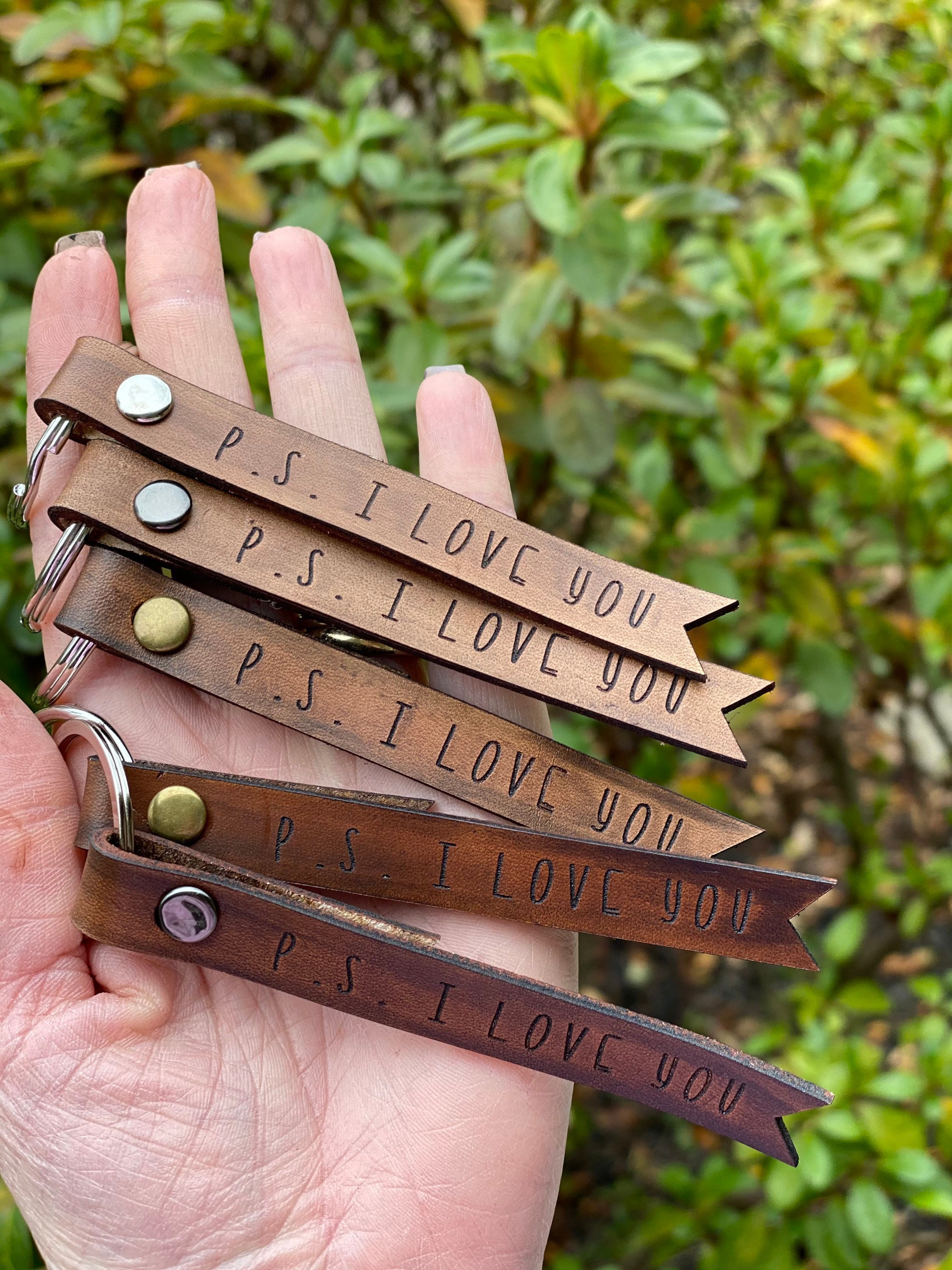 PS I Love You Leather Key Chain. I love You Key Chain. Wedding | Etsy