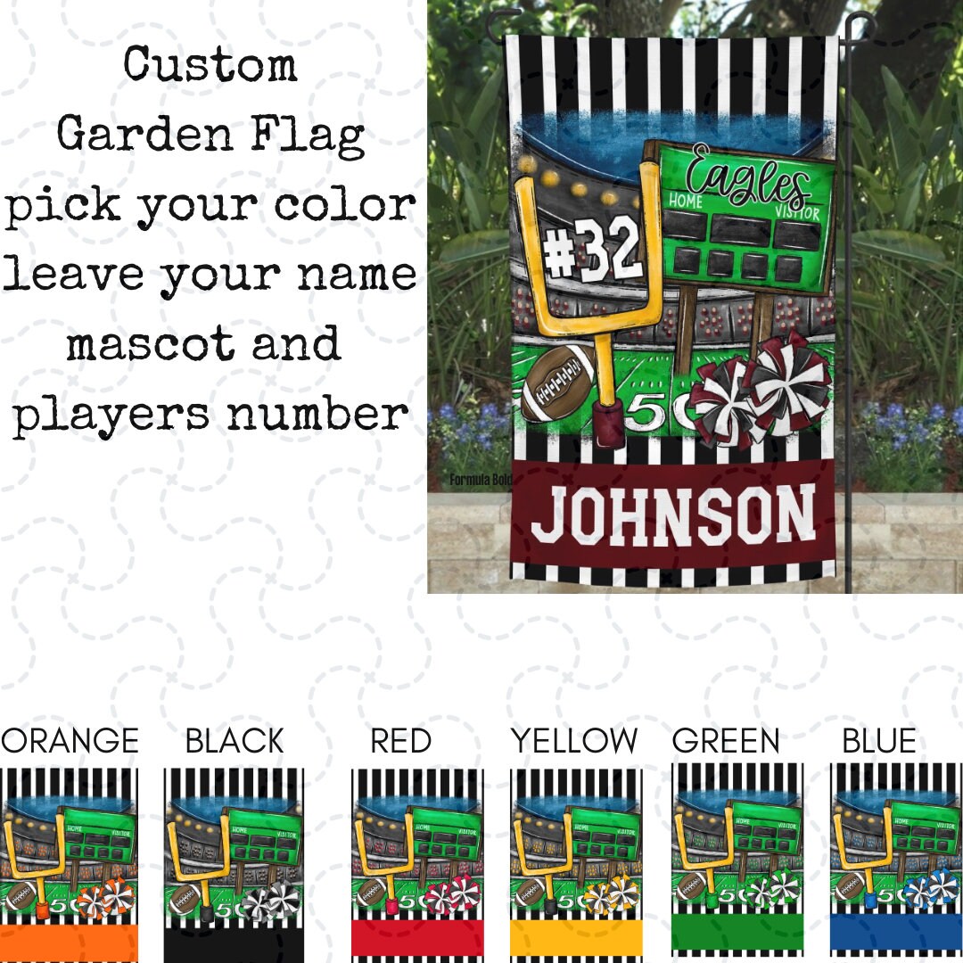 Football Garden Flag. Team Pride Flag. Football Spirit Flag. Game Day ...