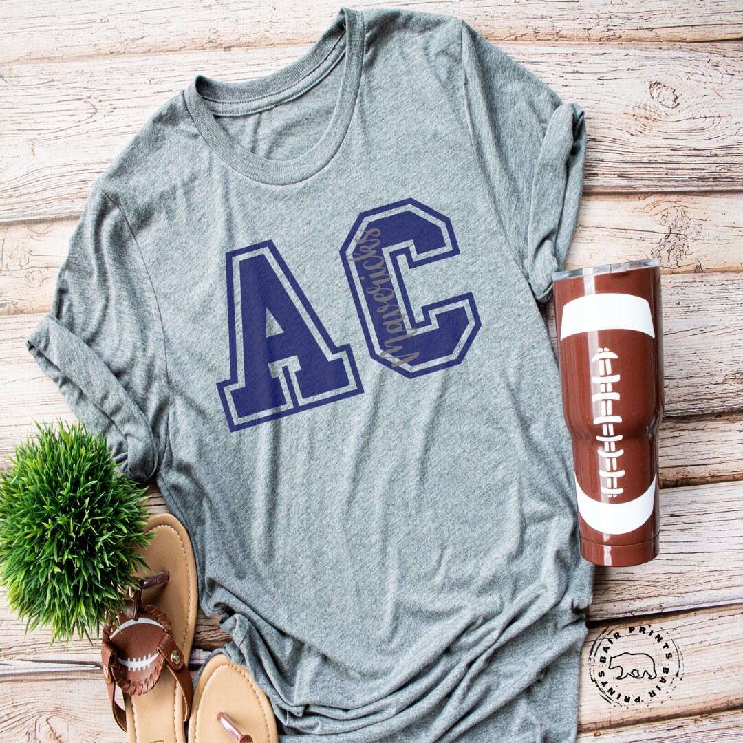 Custom School Spirit Shirt. School Initial Graphic Tee Shirt. School ...