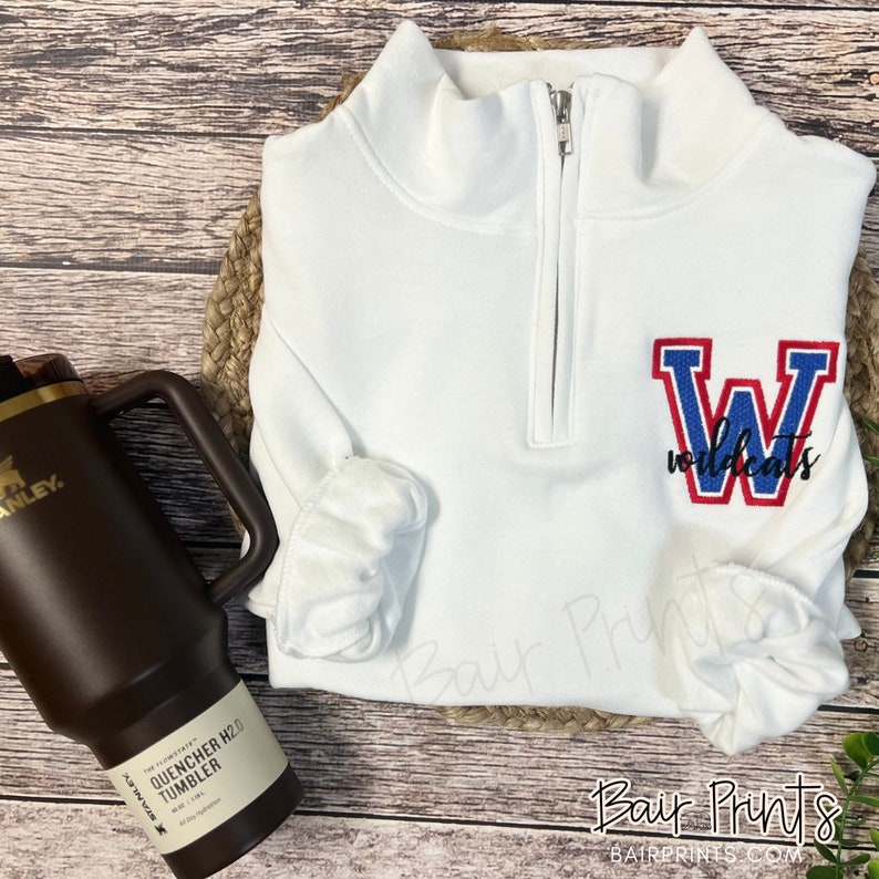 Custom School Spirit Pullover. Teacher Quarter Zip Pullover. Mascot ...