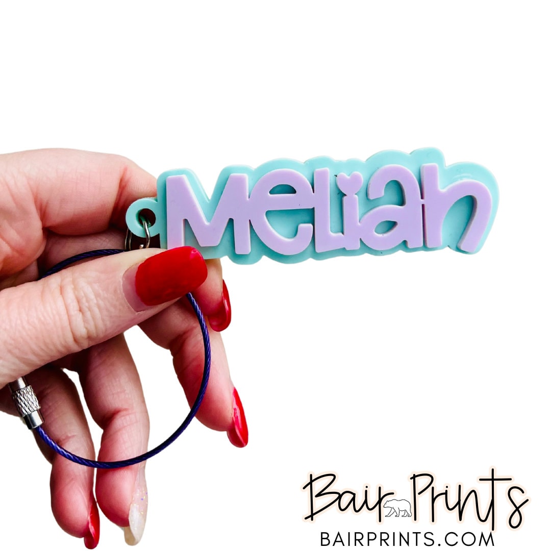 Acrylic Name Keychain. 3D Name Keychain. Backpack Keychain ...