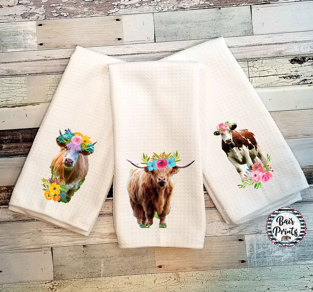 Cow Kitchen Towel. Towels with Cows, Housewarming Tea Towels, Country ...