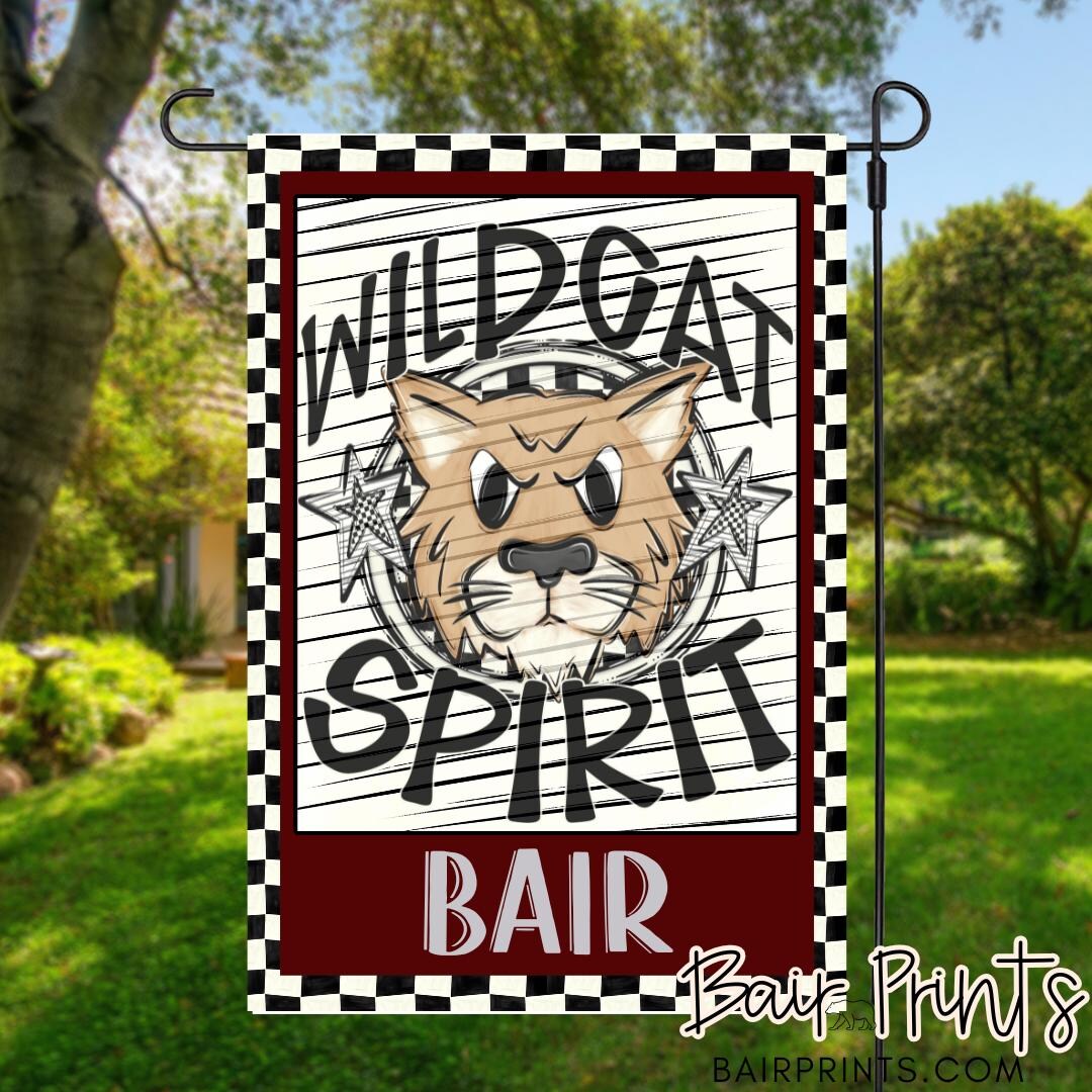 Team Spirit Garden Flag. Wildcat Garden Flag. High School Mascot Flag ...