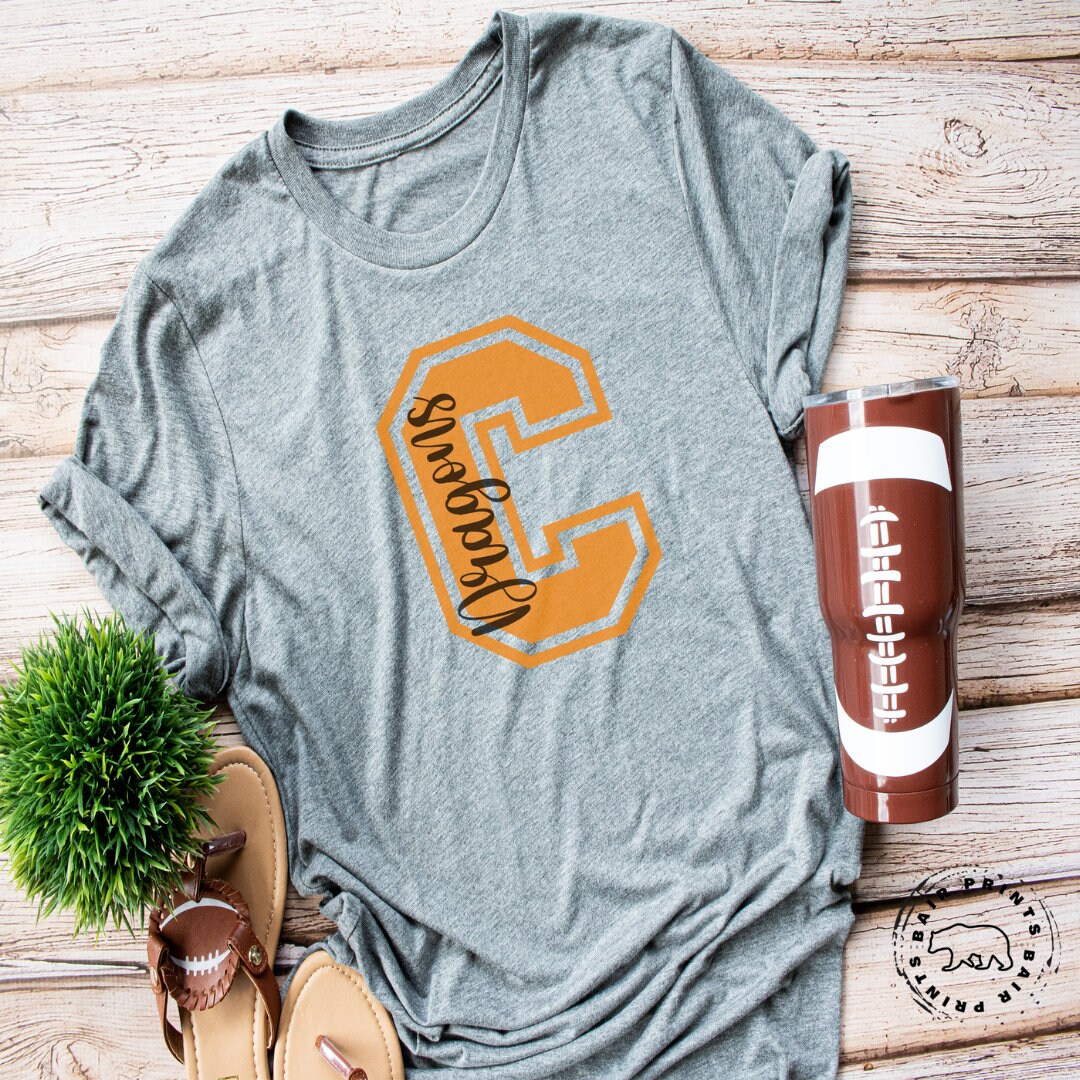 Custom School Spirit Shirt. School Initial Graphic Tee Shirt. School ...