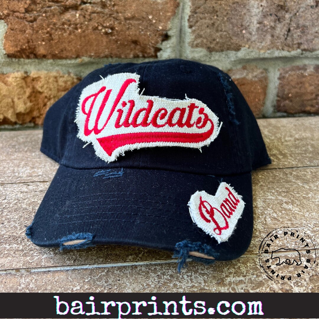 Team Spirit Distressed Hat. Embroidered Mascot Hat. School Spirit Hat ...