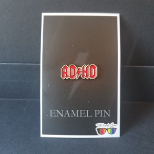ACDC Inspired ADHD Enamel Pin | Neurodiversity Enamel Pin for ADHD ...